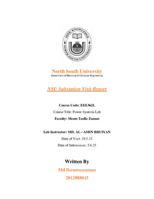EEE362 Question - Power system maths - North South University EEE 362 Electrical Transmission ...