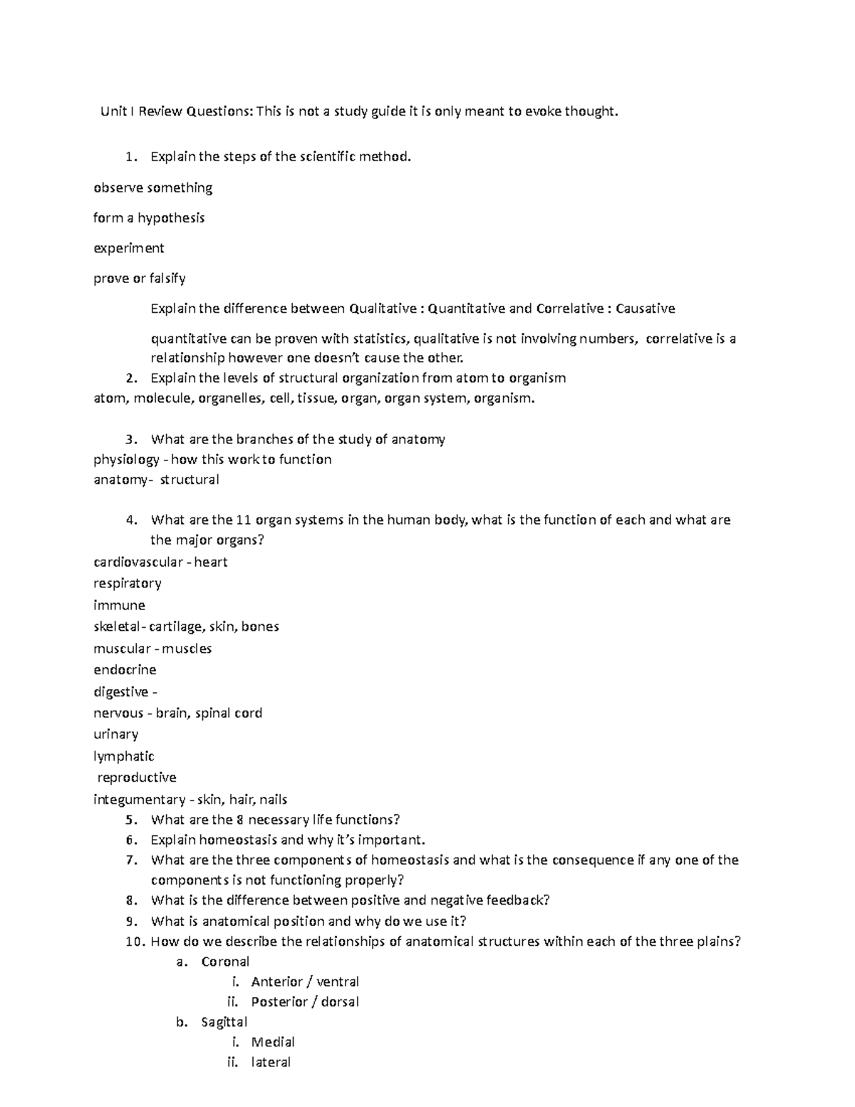 Unit I Review ap - Unit I Review Questions: This is not a study guide ...