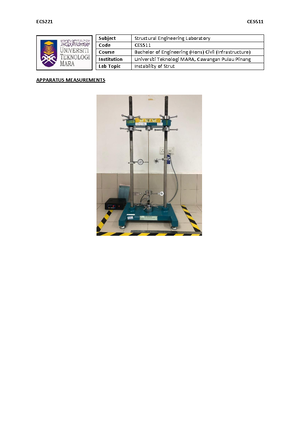 Week 2 Data Set Two Hinged Arch Structural Engineering Lab Uitm