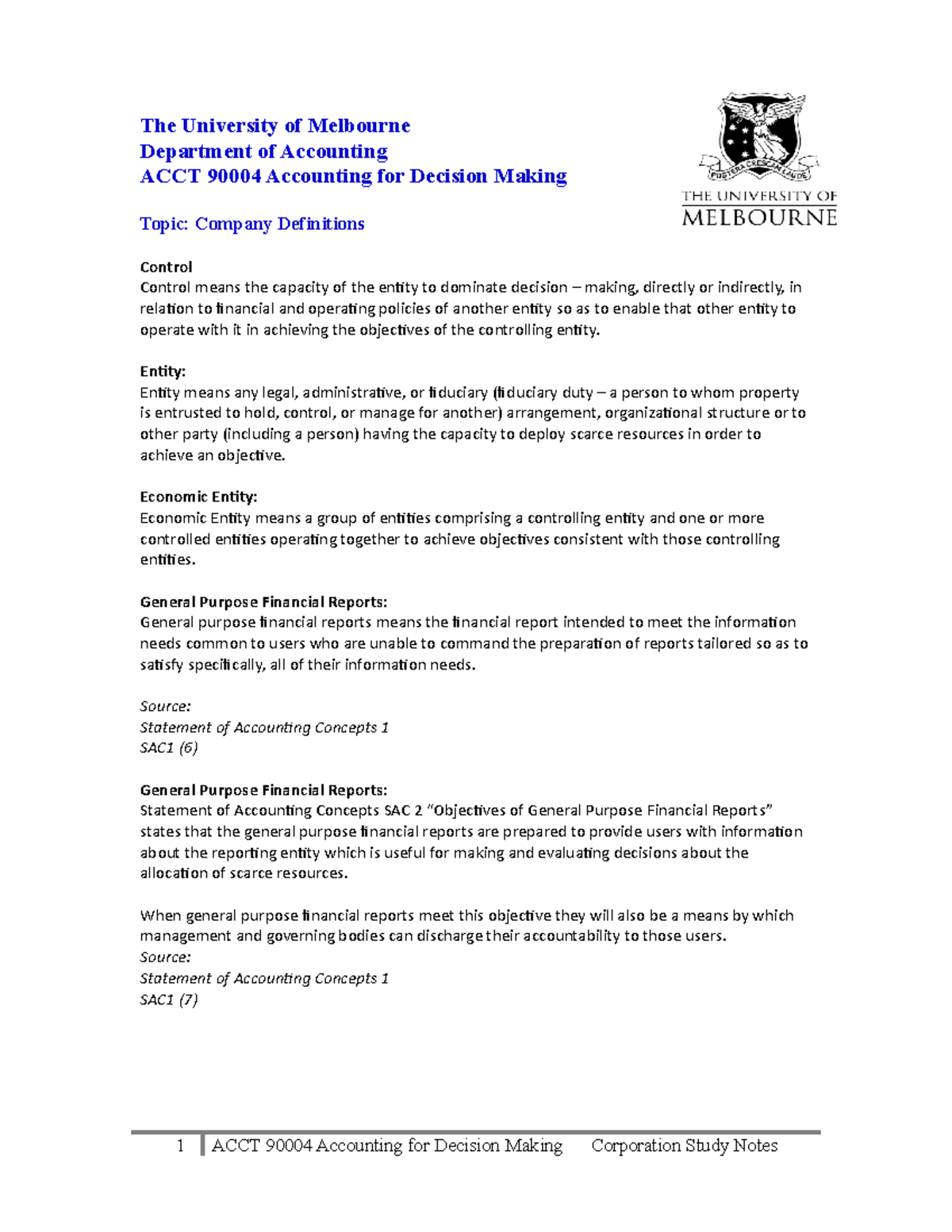 IFA1 External Reporting Definitions - The University of Melbourne ...