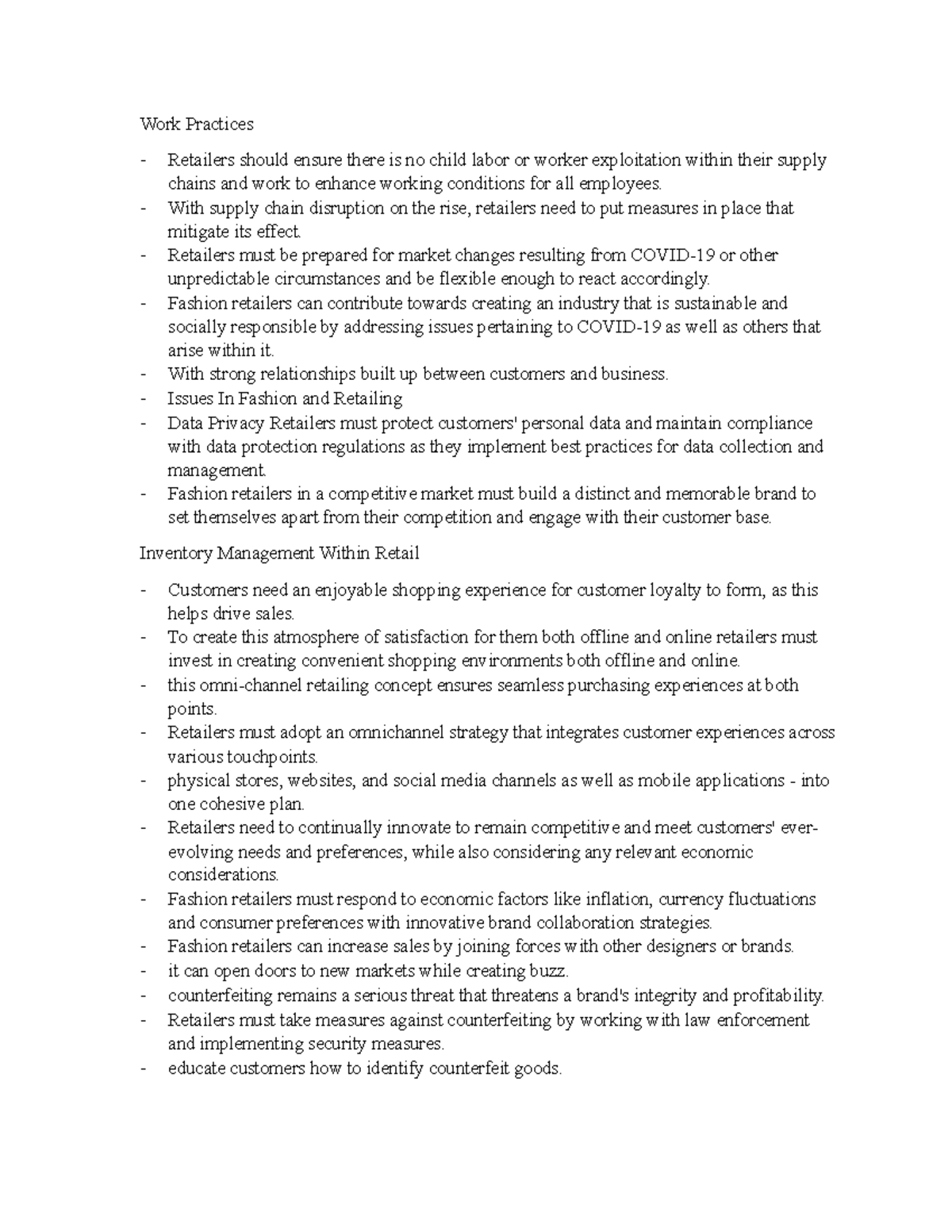 FTT 110 Notes 35 - global textile and fashion industry; an overview of ...