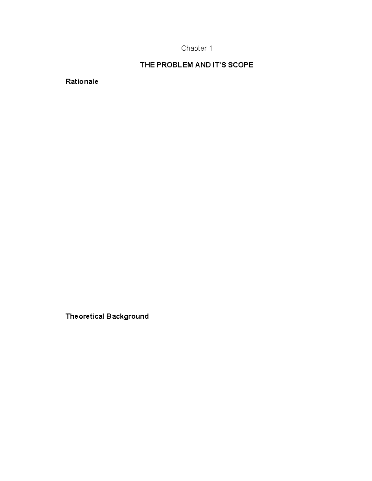 Research-format - format used in our school - Chapter 1 THE PROBLEM AND IT’S SCOPE Rationale ...