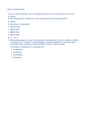 Magnus, Ch 2 - lecture notes from class - Sentential Logic Sentential ...