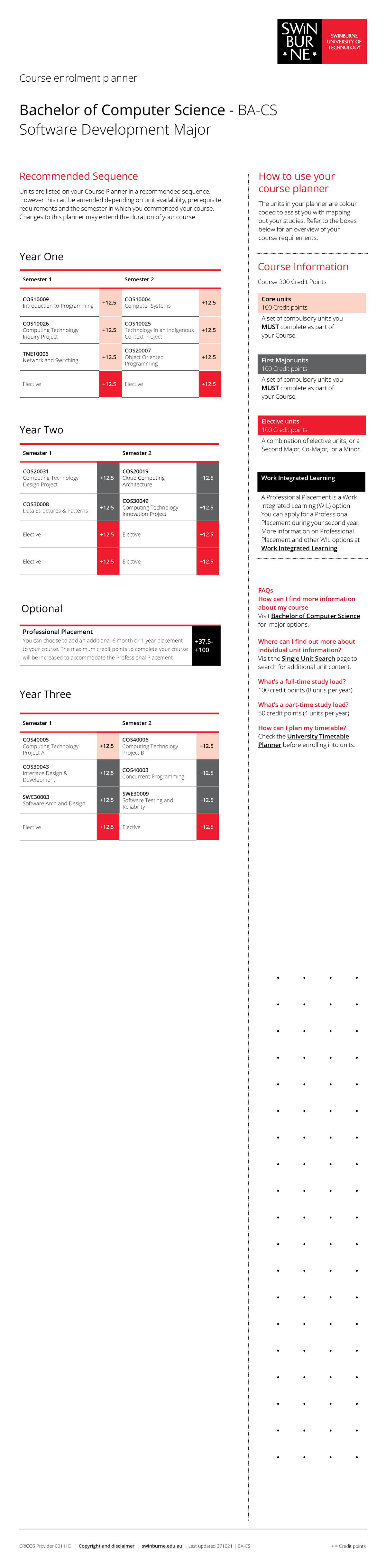 BA-CS Software development Hawthorn - CRICOS Provider 00111D ...