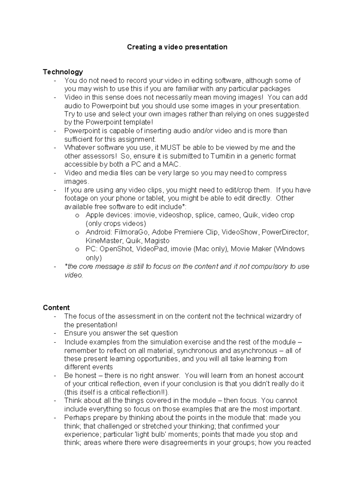 Creating a video presentation - Creating a video presentation ...