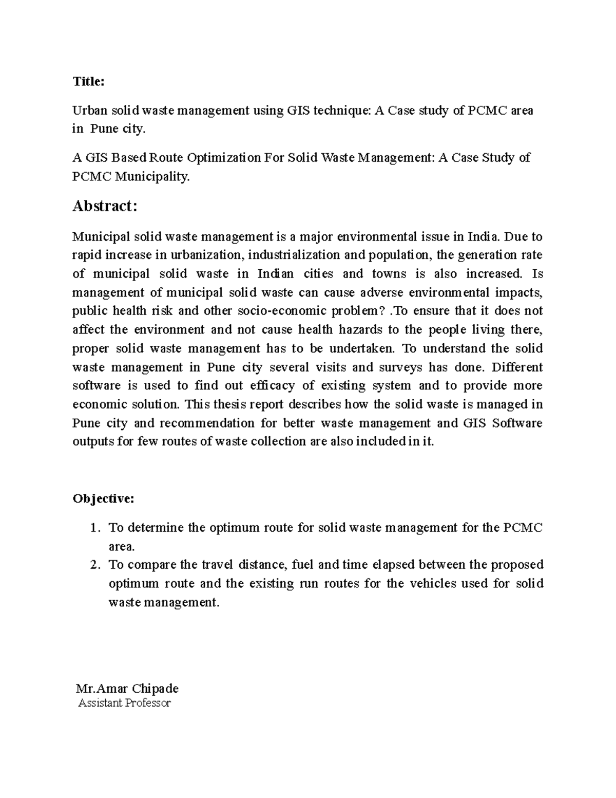 Urban solid waste management using GIS technique - A GIS Based Route ...