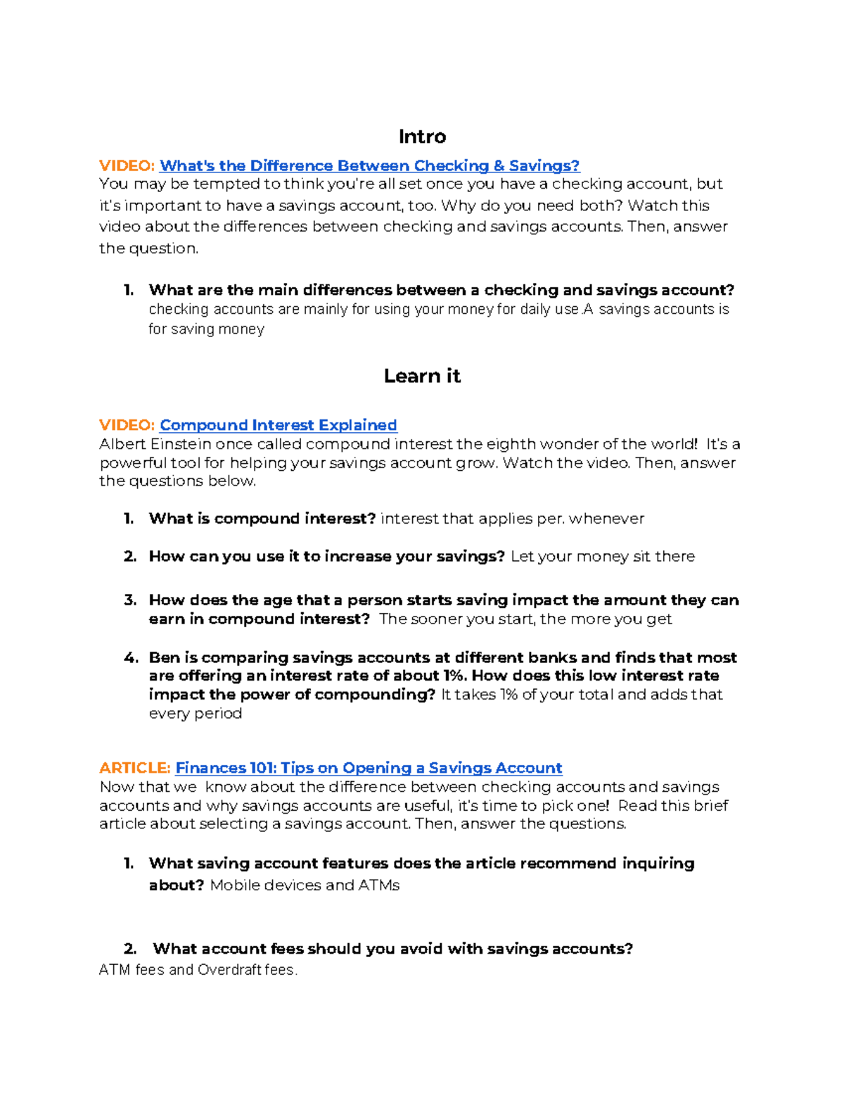Copy of 2.2 Student Packet - Intro VIDEO: What's the Difference Between ...
