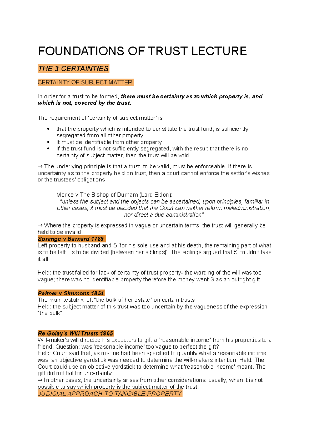 Foundations OF Trust Lecture 3 - FOUNDATIONS OF TRUST LECTURE THE 3 CERTAINTIES CERTAINTY OF ...