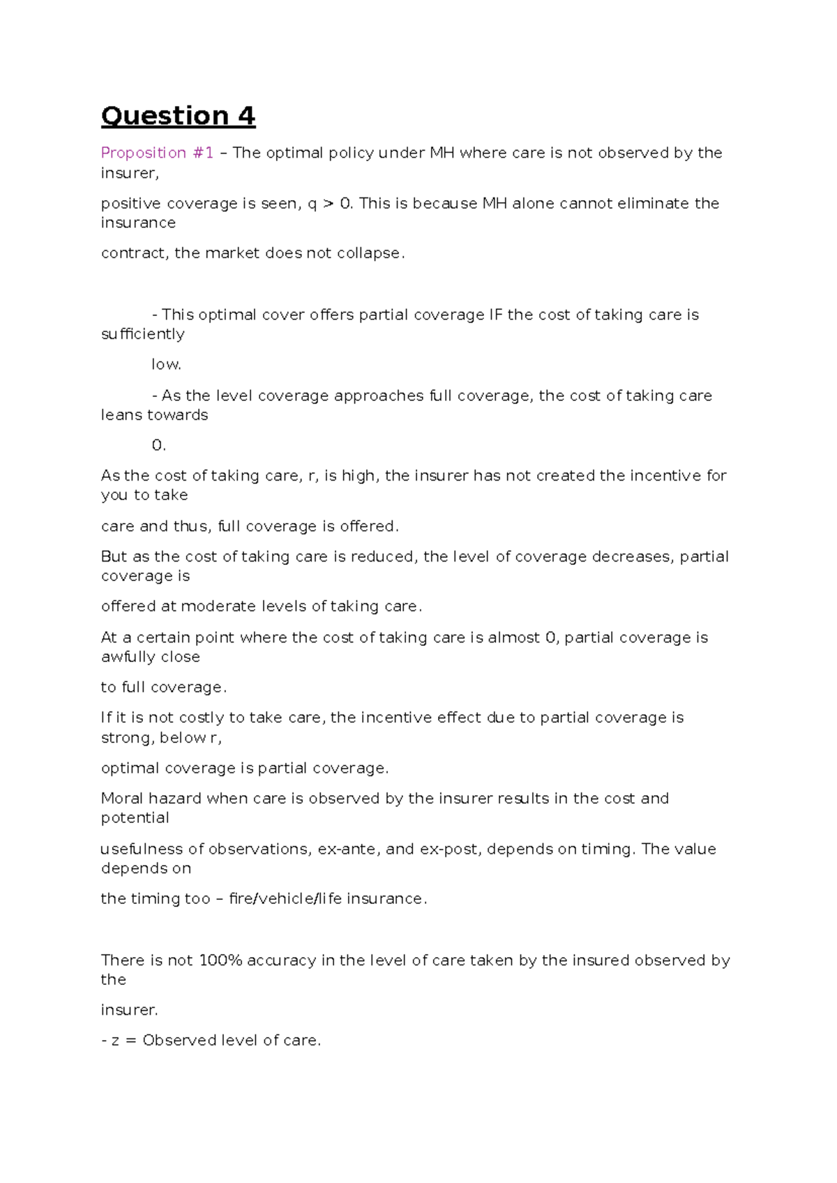 Insurance B2, S1 T1 Q4 - Tutorial 1, question 4 - Question 4 ...