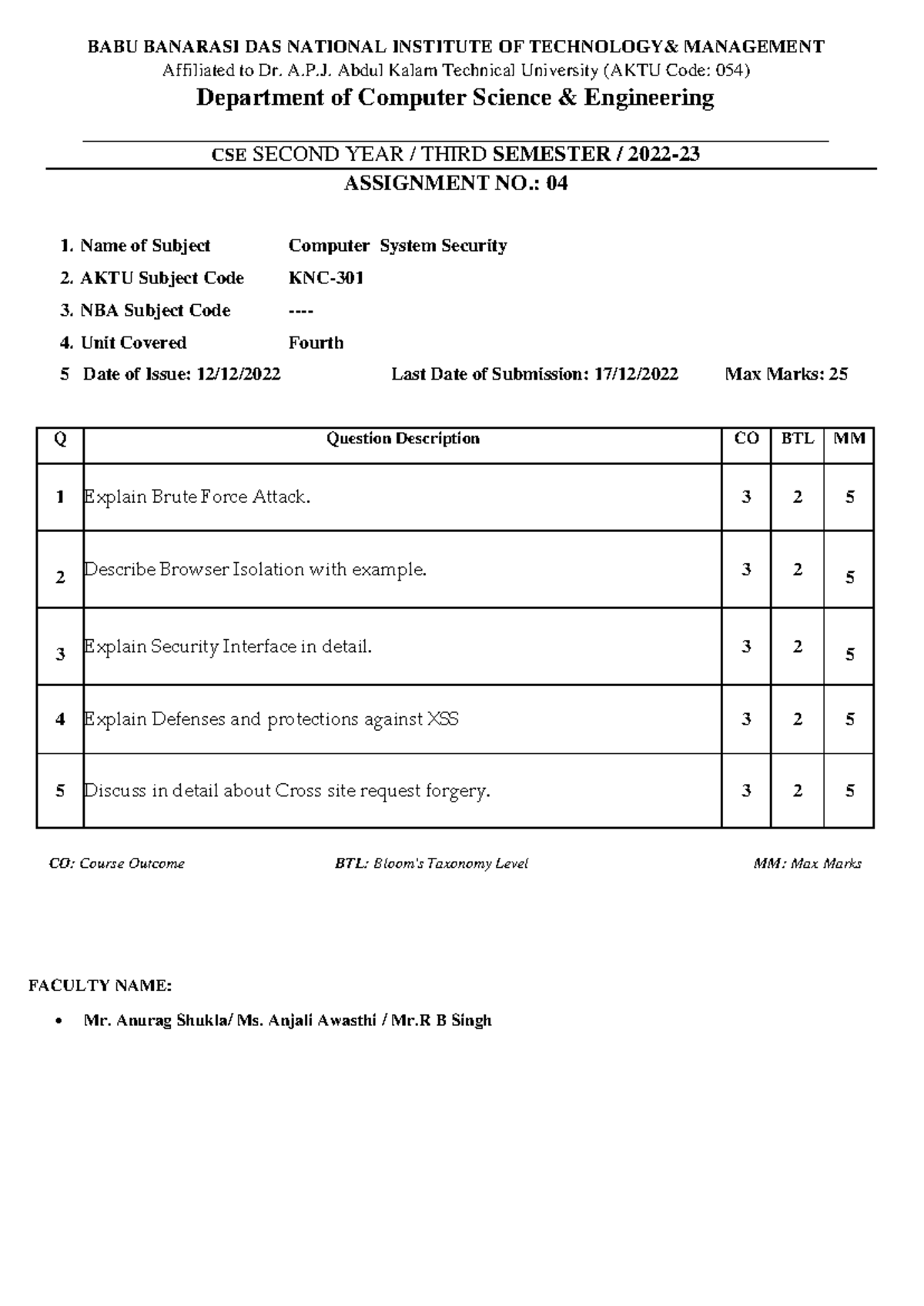 Assignment-04-CSS (Unit -3) - BABU BANARASI DAS NATIONAL INSTITUTE OF ...