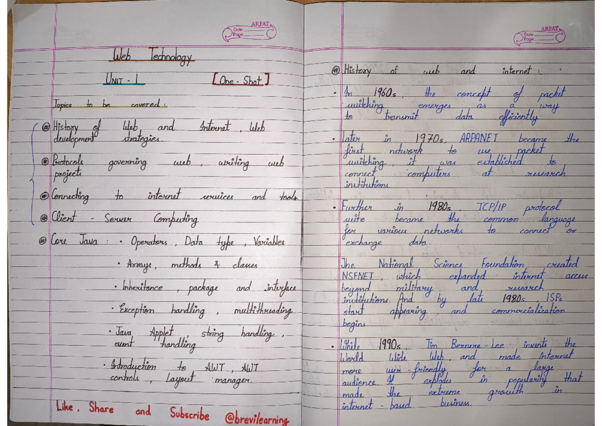 Unit-1 for WT AKtu - B.tech - Studocu