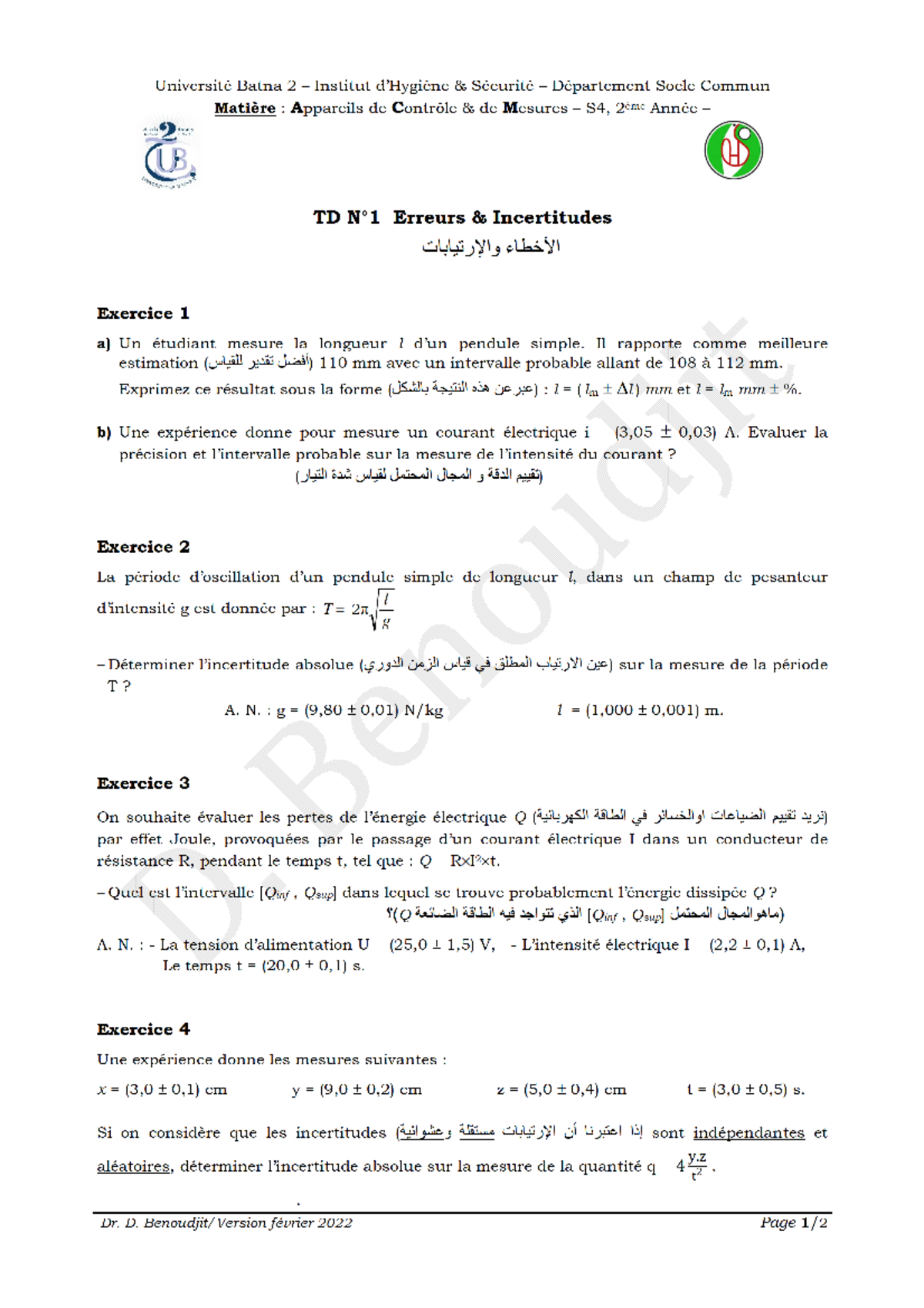 Td ndeg 1 acm 2022 - Td ndeg 1 acm 2022 - Méthodes et outils d’analyse ...