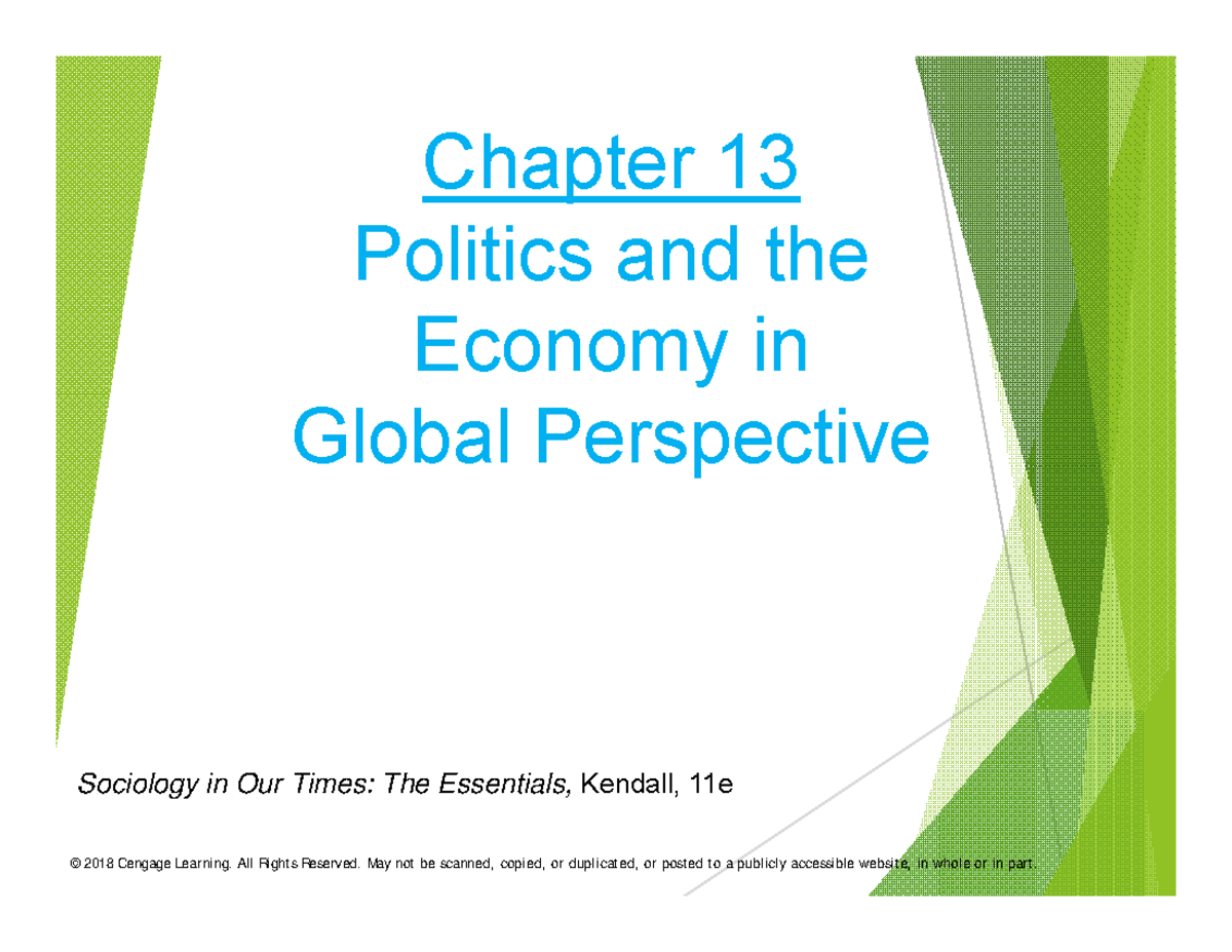 Ch 13 1337109657 561468 - Chapter 13 Politics and the Economy in Global ...