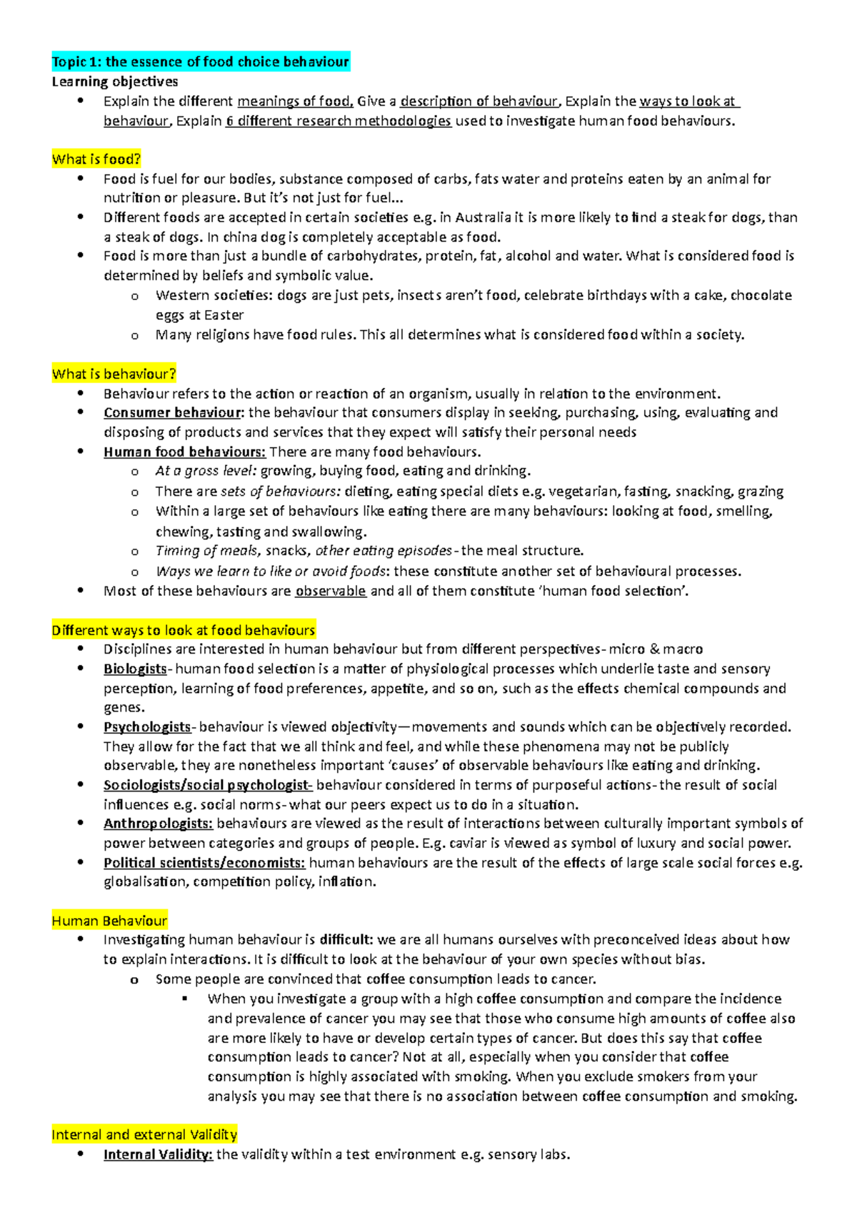 Topic 1: the essence of food choice behaviour - Food: the Environment ...