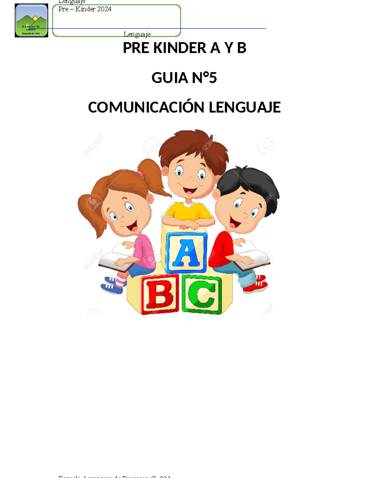 GUIA-DE- Lenguajepre-kinder-N°-5 (3) (Reparado) - Pre – Kínder 2024 ...