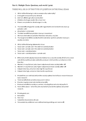 Microeconomics multiple choice questions with answers - Chapter 1 What ...