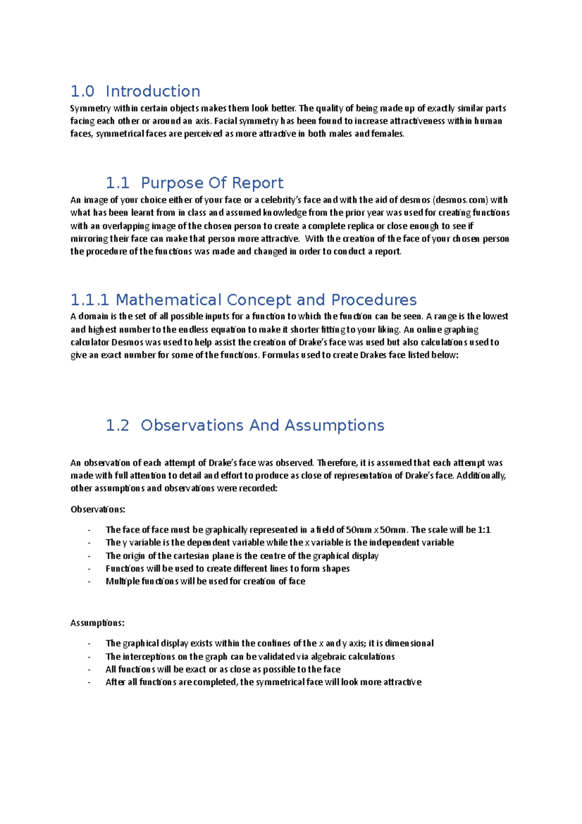 Unit 1 PSMT - PSMT on symmetry of faces - 1 Introduction Symmetry within certain objects makes ...