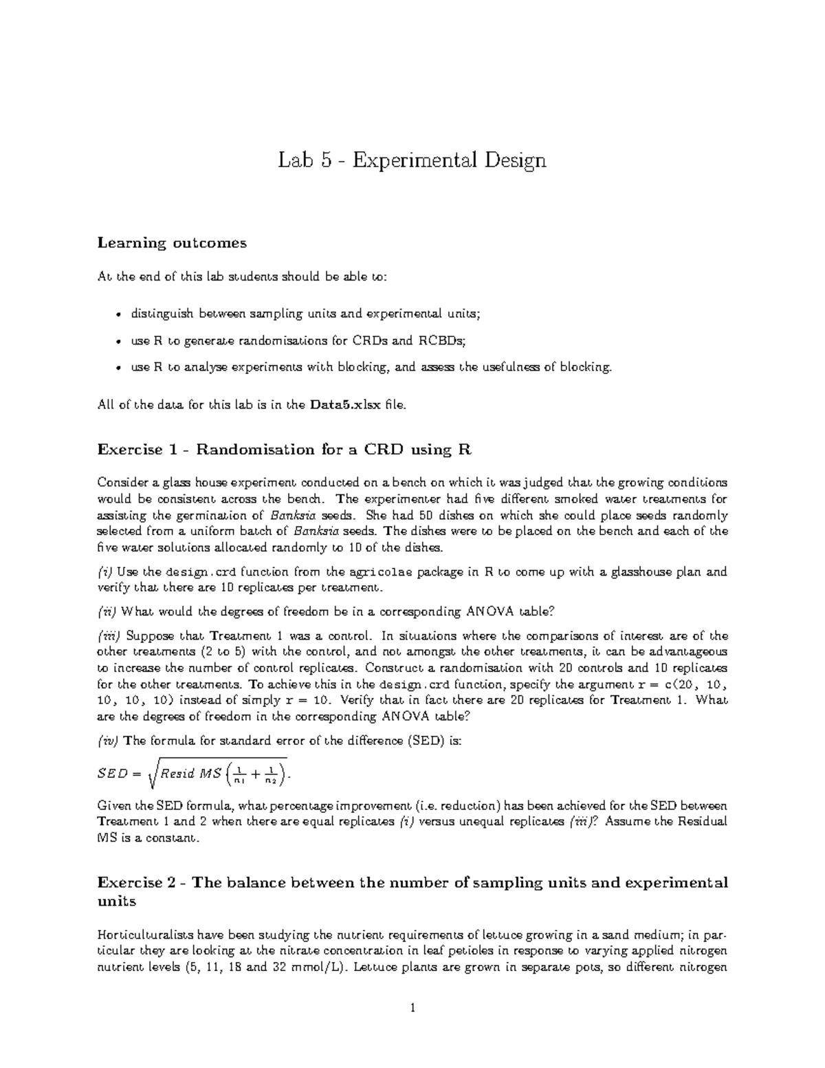 Lab5 - ENVX2001 Computer Lab 5 Instructions (RStudio) - Lab 5 - Experimental Design Learning ...