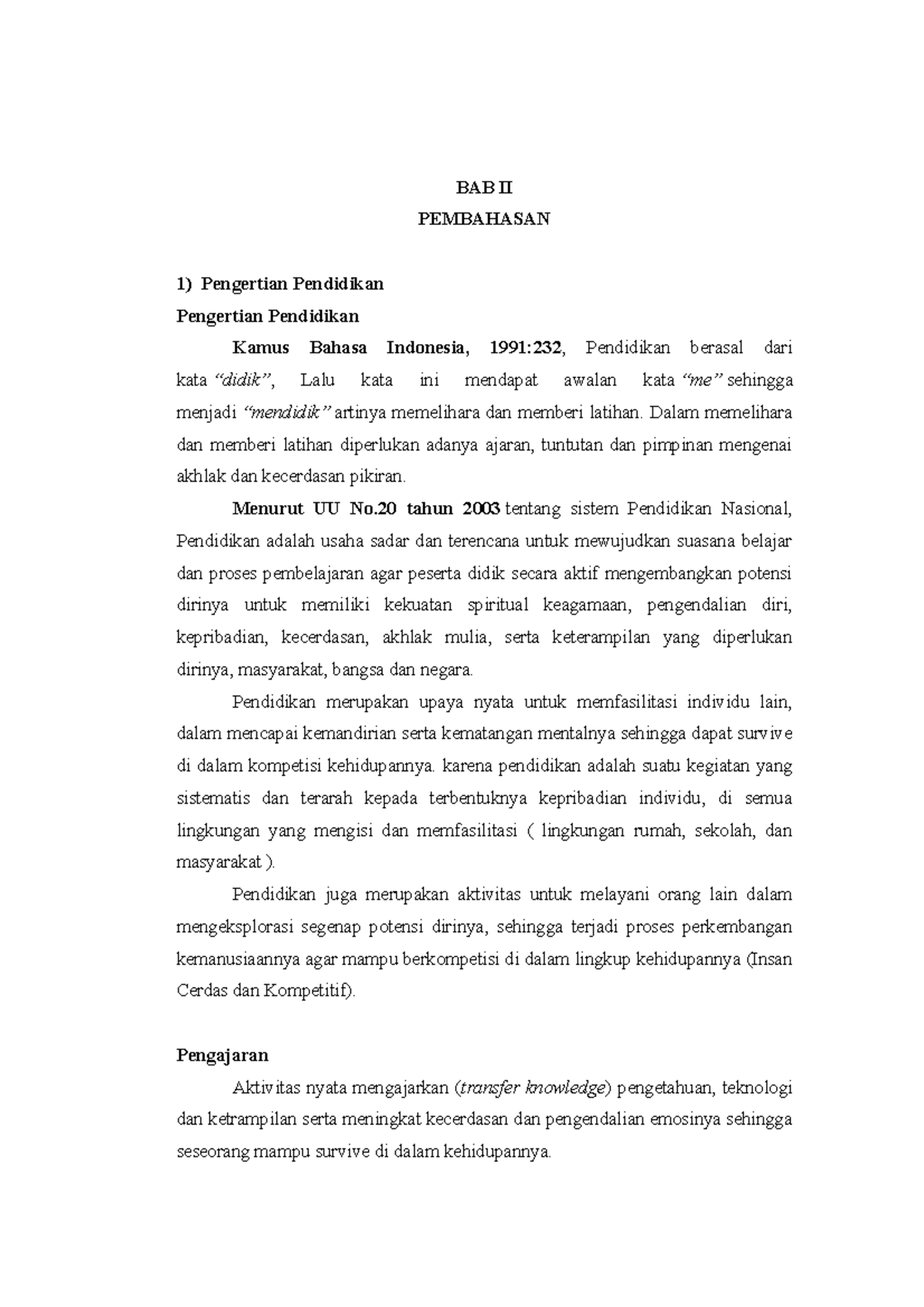 Kelompok: Definisi pendidikan - BAB II PEMBAHASAN Pengertian Pendidikan ...