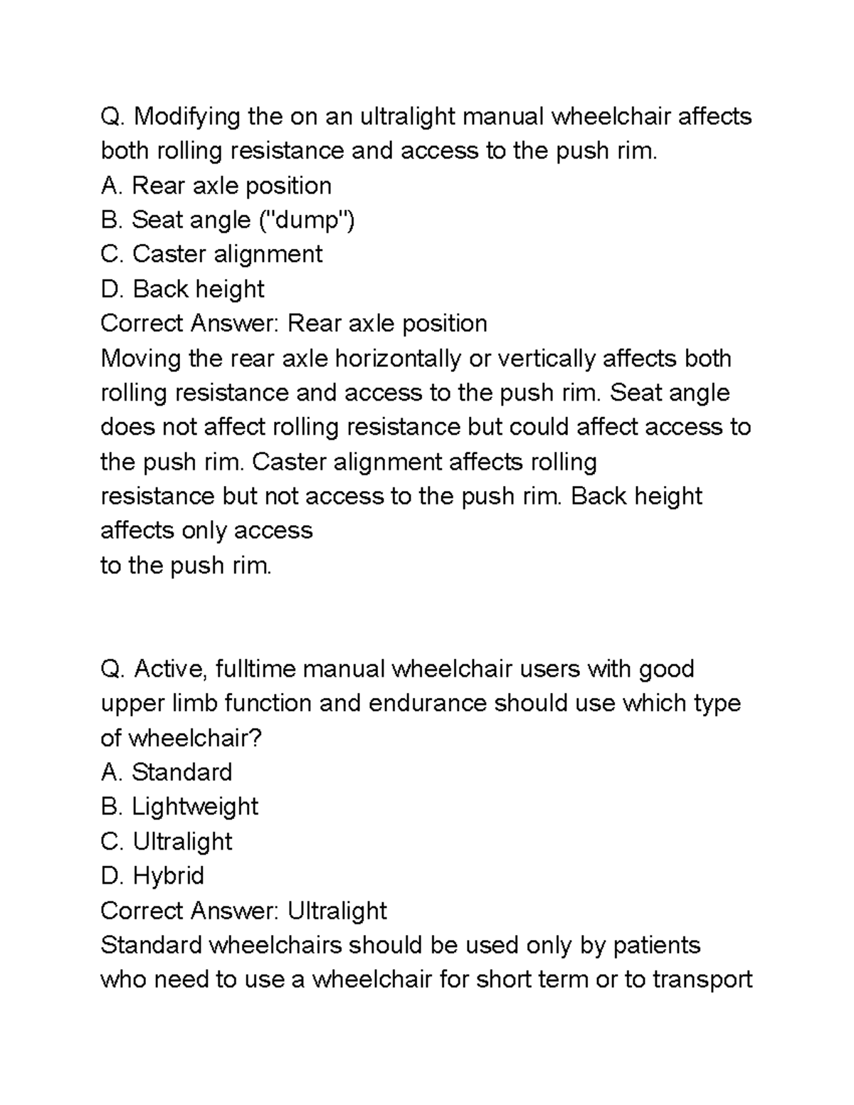 Chapter 14 Wheelchairs and Seating Systems - Structure analysis 1 - Studocu