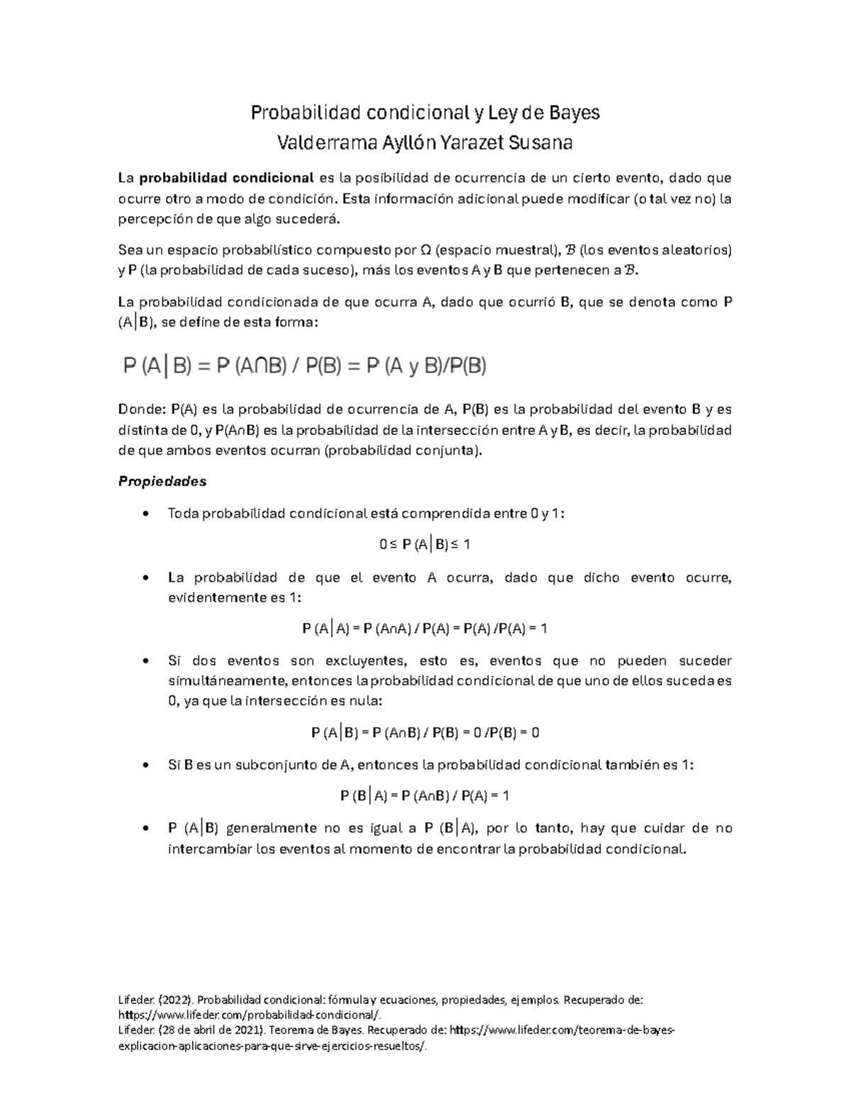 Probabilidad condicional y Ley de Bayes - Lifeder. (2022). Probabilidad ...