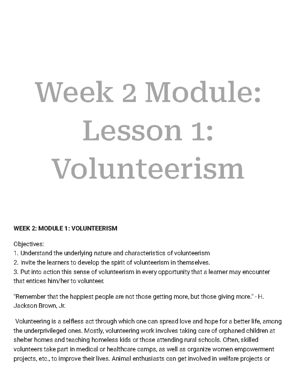 NSTP2: National Service Training Program 2 - Week… 4 - Week 2 Module ...