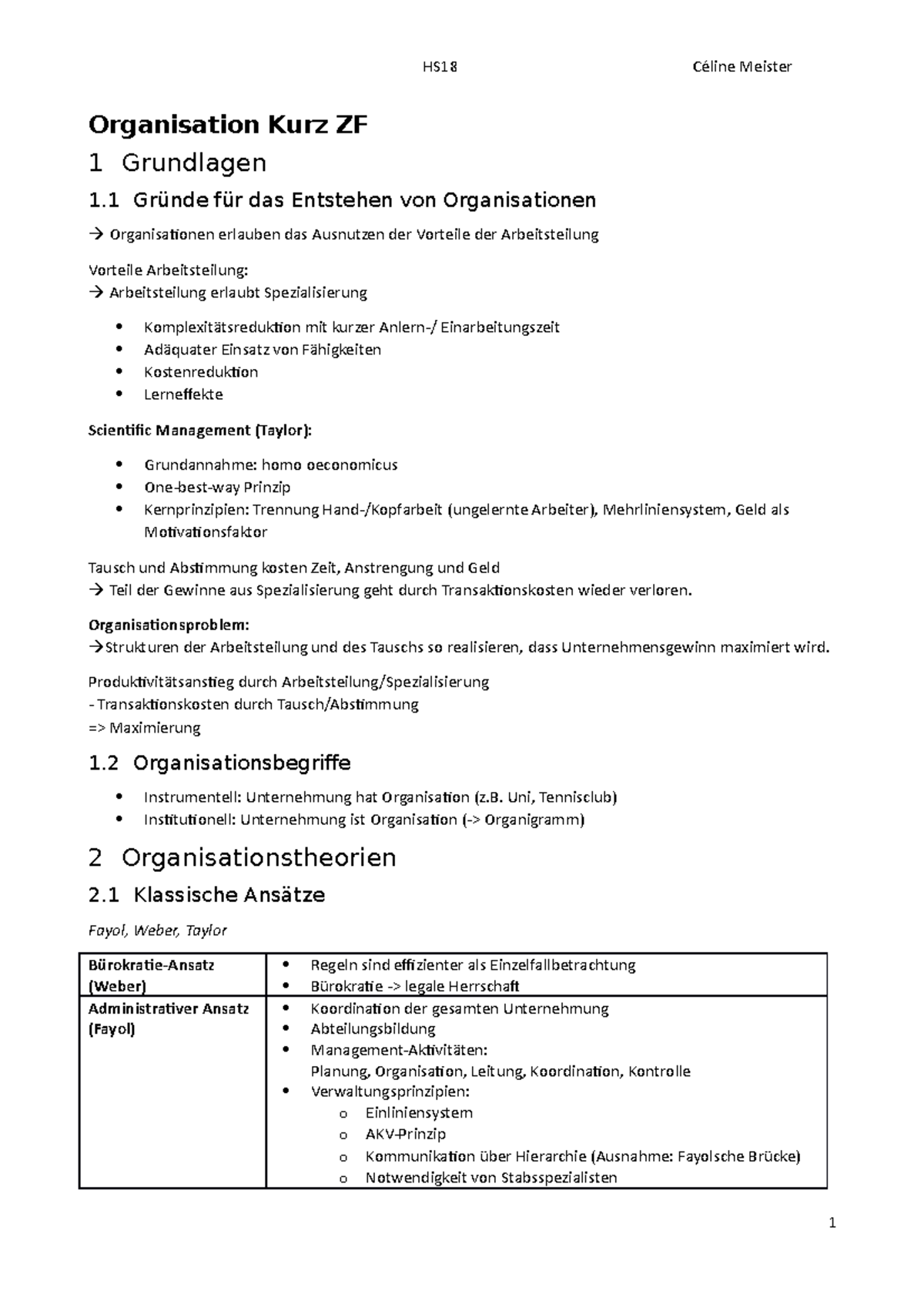 ZF Organisation kurz - Organisation Kurz ZF 1 Grundlagen 1 Gründe für ...