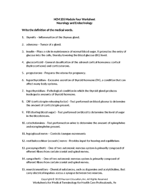 HCM 205 Module One Worksheet - HCM 205 Module One Worksheet Medical ...