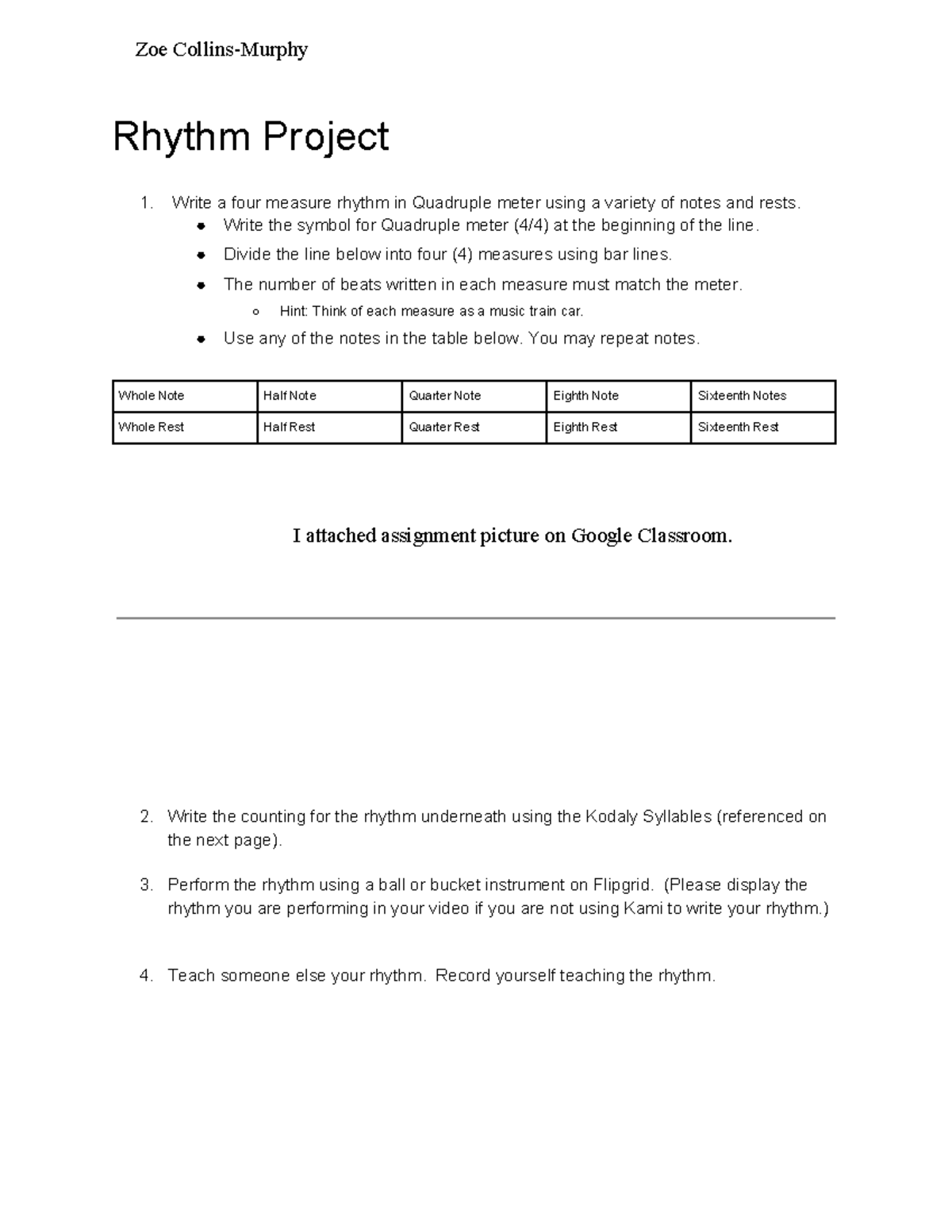 Zoe Collins-Murphy - Rhythm Project - 4th Grade - Rhythm Project 1 ...