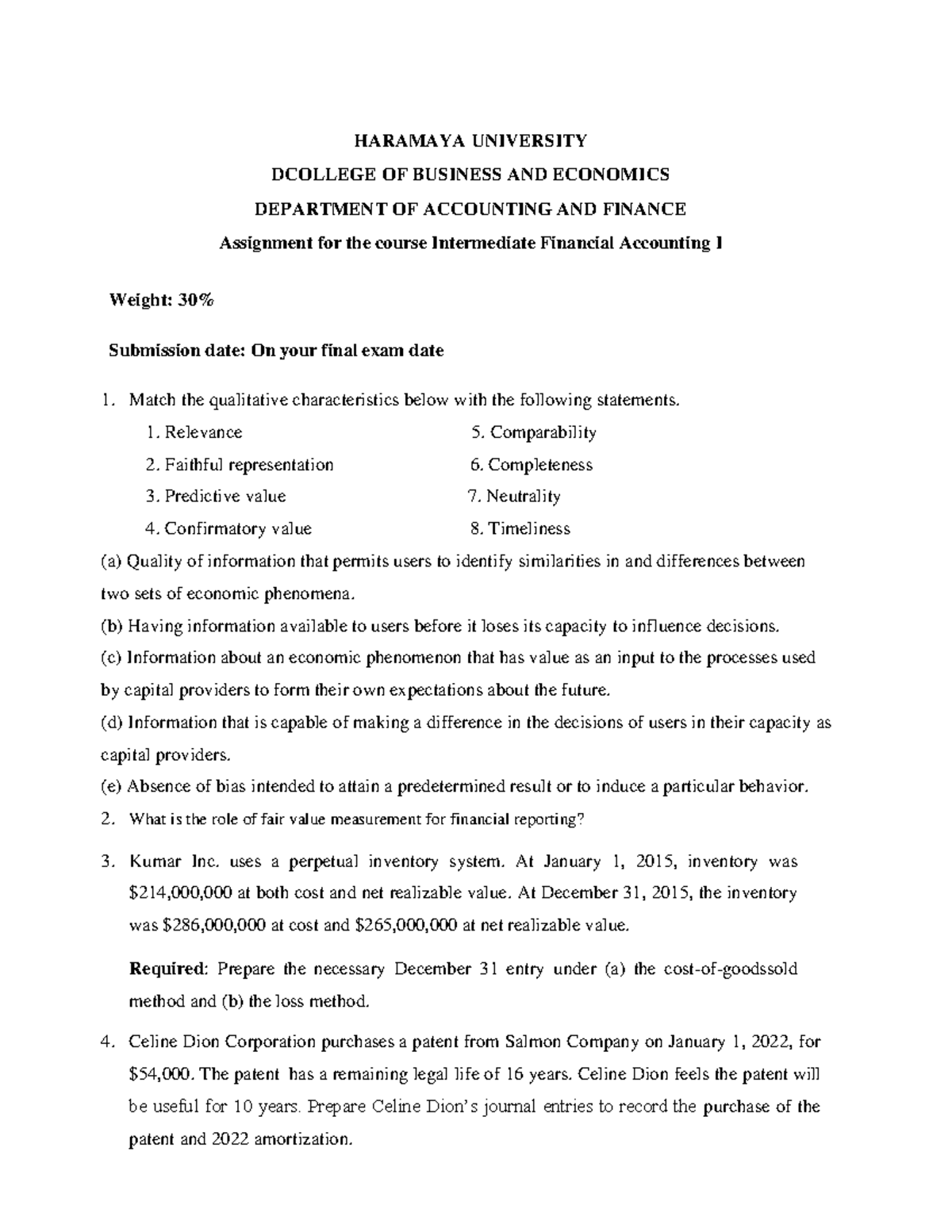 IFA-I Assignment - THE BEST STUDY MATERIAL - HARAMAYA UNIVERSITY ...