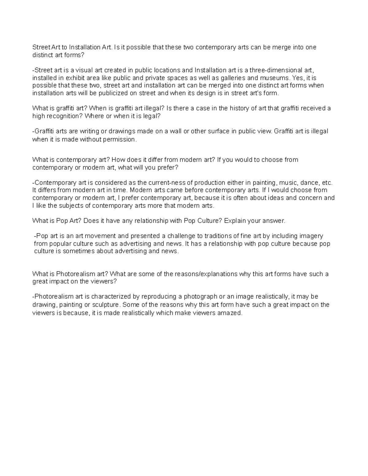 Contemporary Arts (Chapter 6) - Art Appreciation - PangSU - Studocu