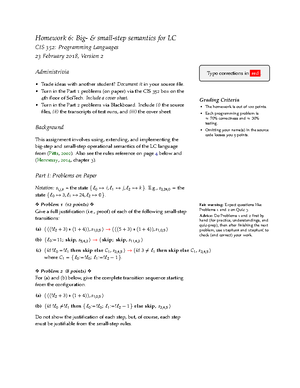 Hw11 - CIS 352 Programming Language: Theory & Practice Professor : Jim Royer - Homework 11 ...