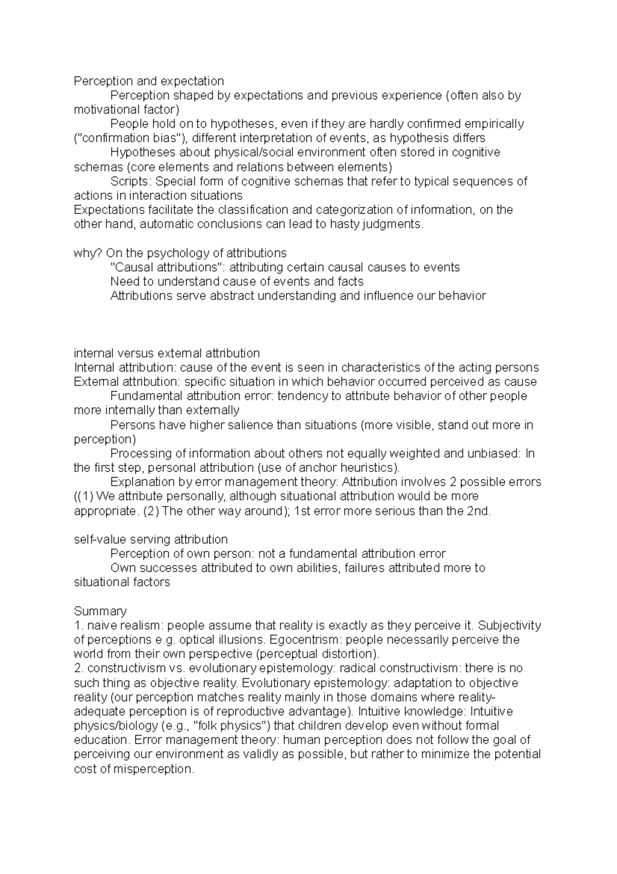 Perception and expectation - Perception and expectation Perception ...