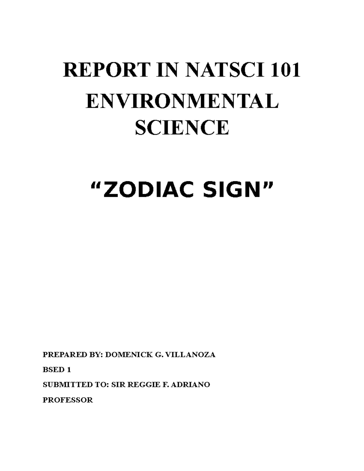 Natsci ni dugol - natural science - REPORT IN NATSCI 101 ENVIRONMENTAL ...