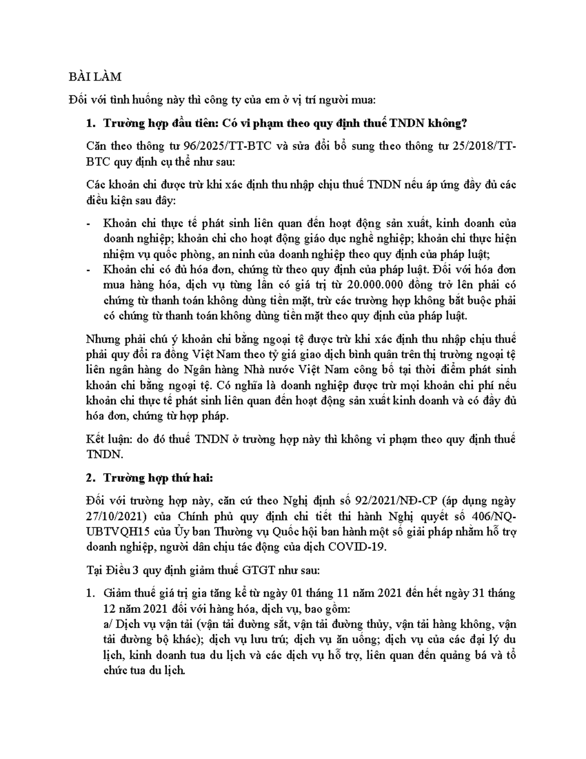 BÀI TẬP LMS - bài tập lms - BÀI LÀM Đối với tình huống này thì công ty ...