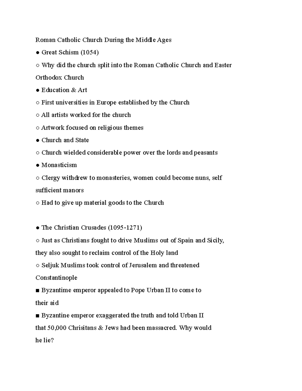 Roman Catholic Church During the Middle Ages - Why would he lie? Pope ...