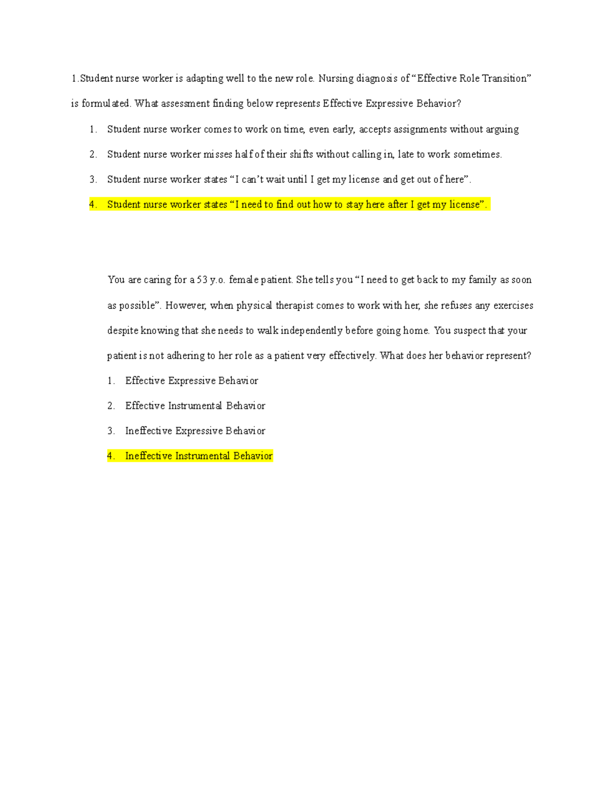 Role function- examples - 1 nurse worker is adapting well to the new ...