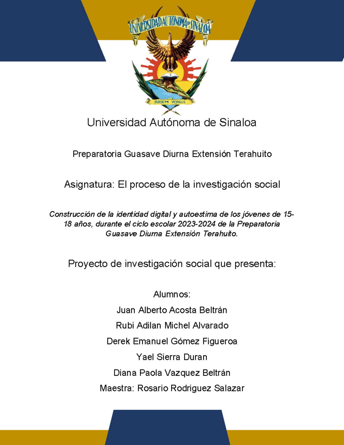 Construcción de la identidad digital y autoestima - Proyecto de ...