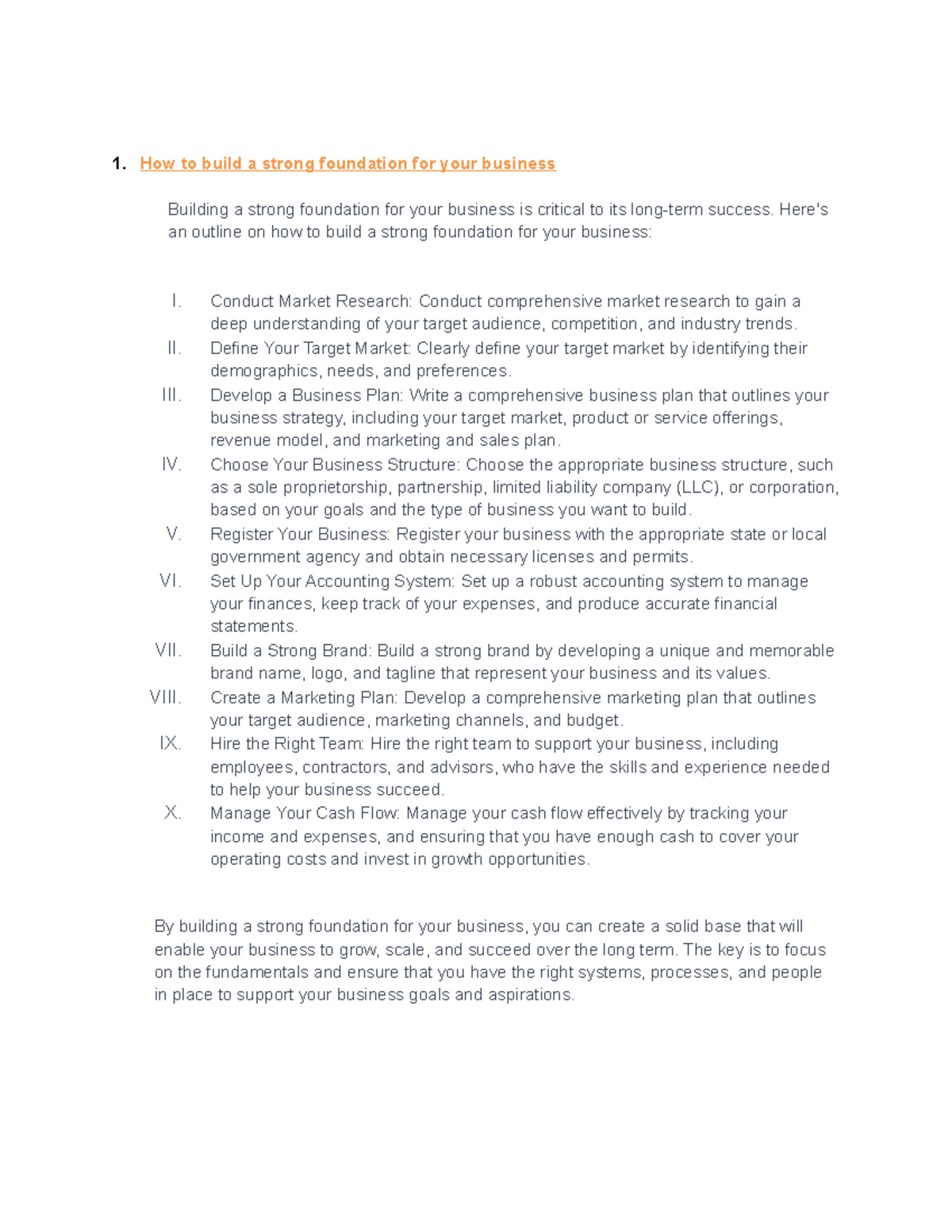 Intro Course Outline-2 - How to build a strong foundation for your ...