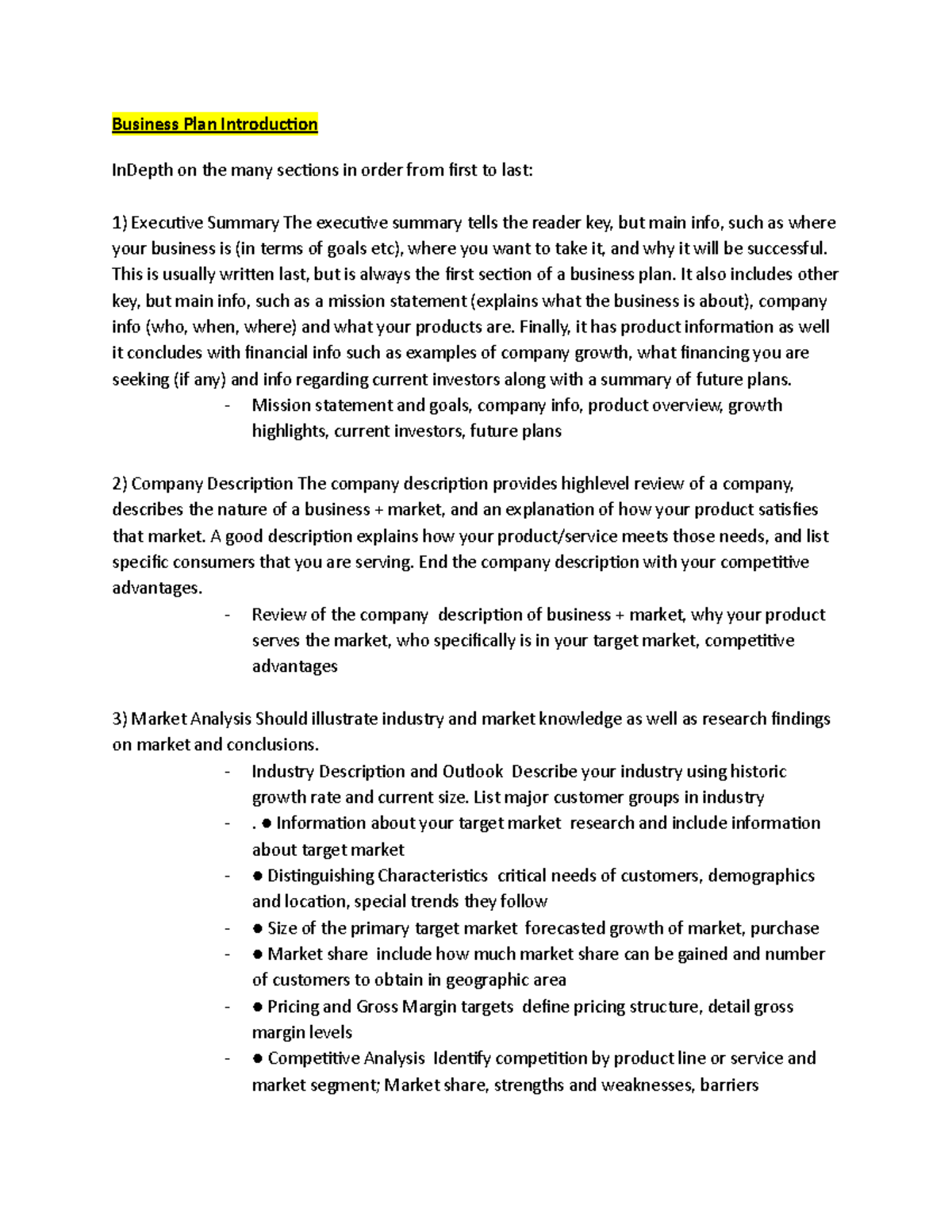 Business Plan Introduction - Business Plan Introduction InDepth on the ...