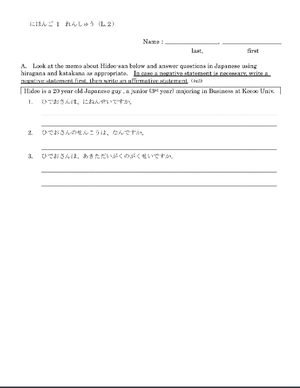 Practice test CDEF - Part 3 - JAPANESE 1 - Studocu