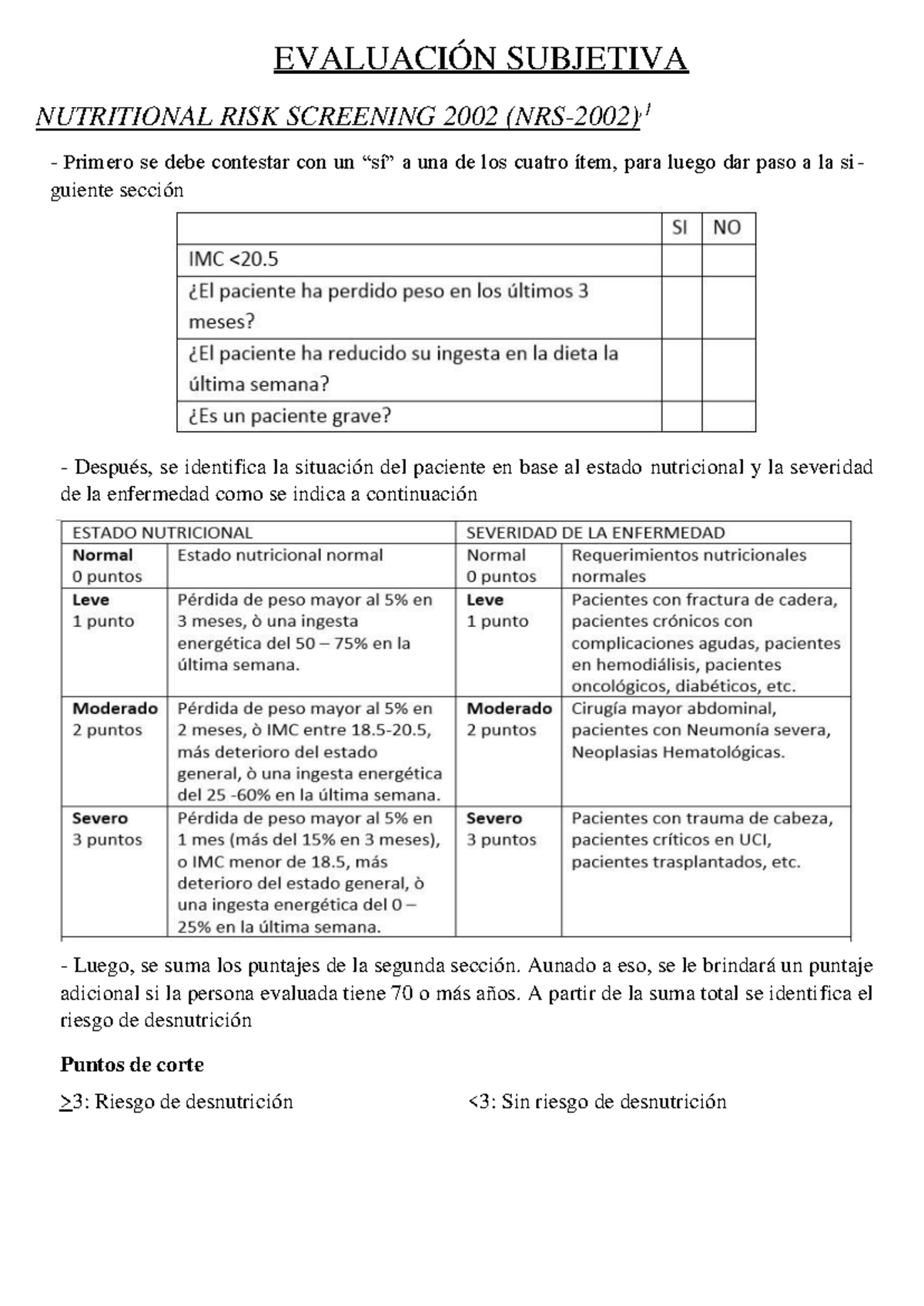 2 1 Guia subjetiva renal - EVALUACIÓN SUBJETIVA NUTRITIONAL RISK ...