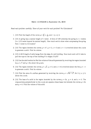 NJIT Common #1 - Math 112 EXAM I, Spring 2022 Read each problem ...
