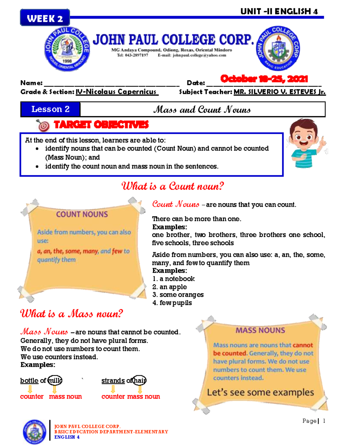 English 4 Q.2 Module 2 - Page| 1 JOHN PAUL COLLEGE CORP. BASIC ...