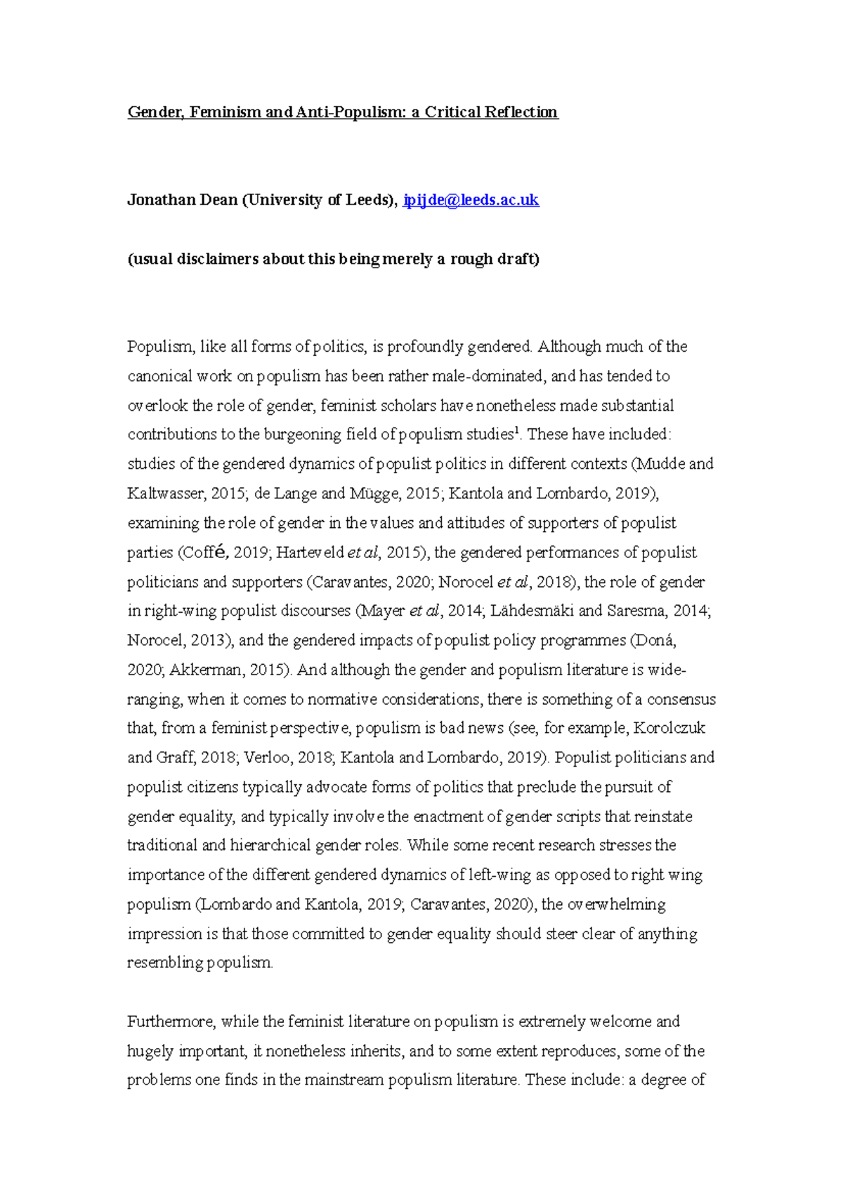 Dean - gender and anti-populism - Gender, Feminism and Anti-Populism: a ...