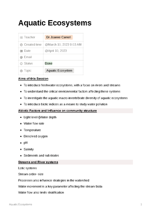 Conservation of ecosystems - Conservation of ecosystems Teacher Joanne ...