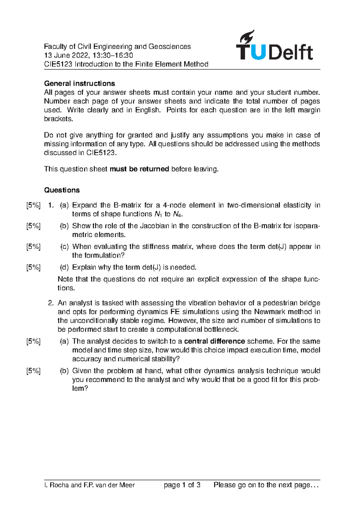 CIE5123: Exam 22-jun Introduction FEM - Faculty of Civil Engineering ...