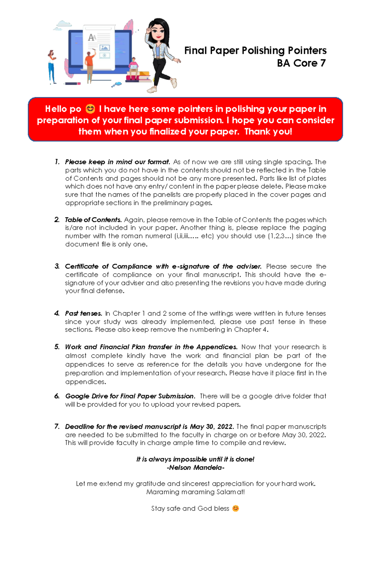 BA Core 7 Final Paper Polishing Pointers - Final Paper Polishing ...