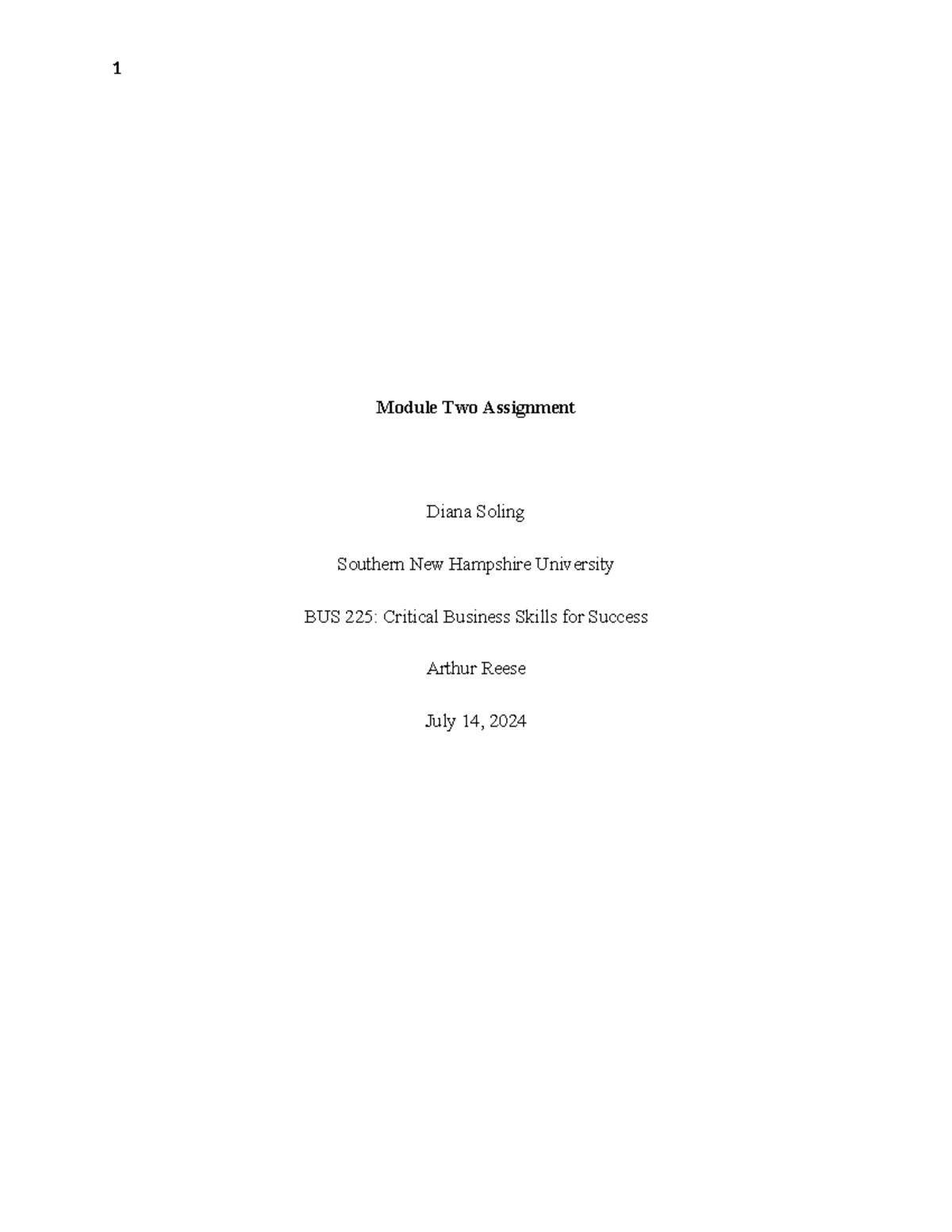 BUS225 Module Two Assignment - Module Two Assignment Diana Soling ...