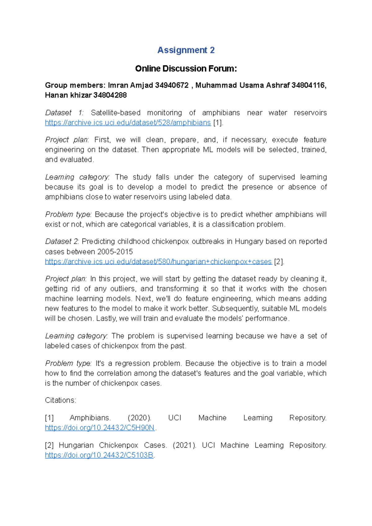 Online Discussion Forum - Assignment 2 Online Discussion Forum: Group ...